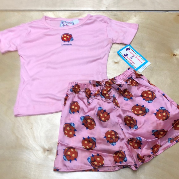 peanut butter & jammies | Pajamas | Girls 2pc Ladybug Pajama Shorts Set ...